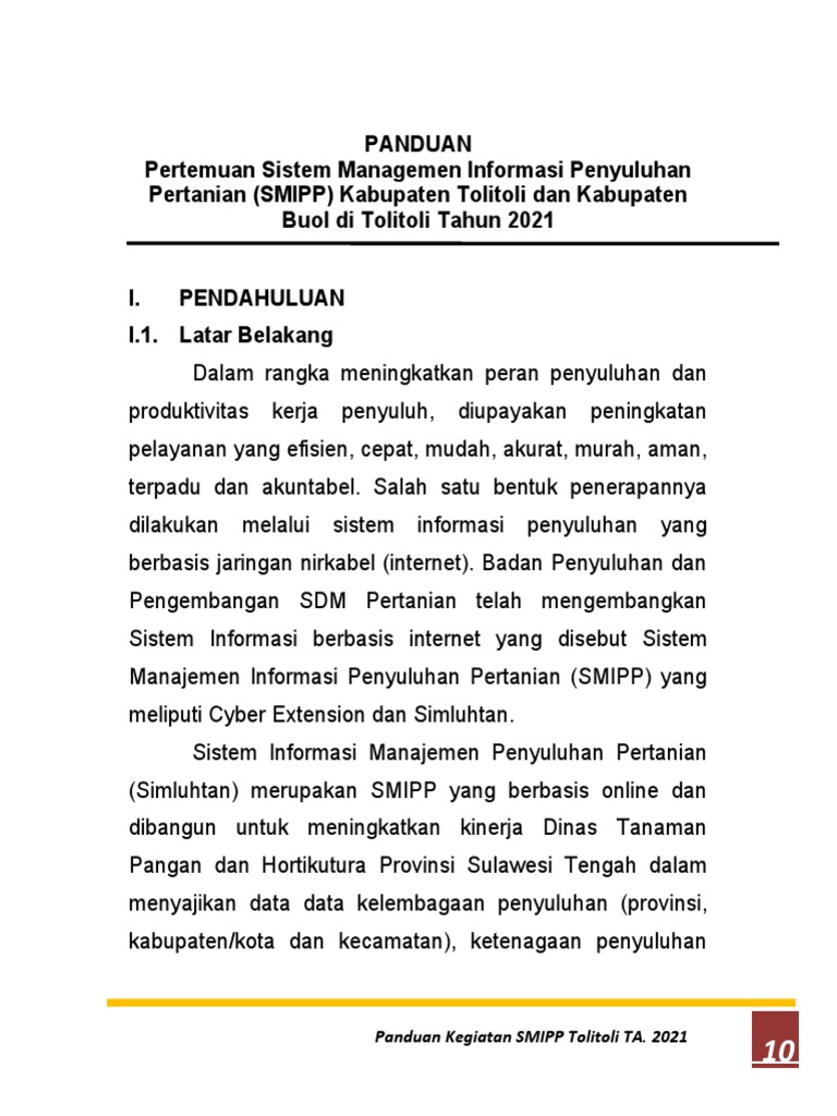 Panduan SMIPP Tolitoli 2021 | PDF