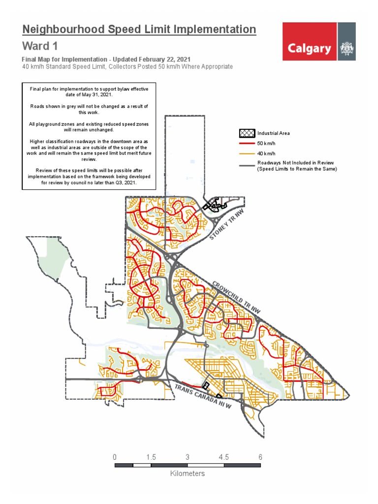 Neighbourhood Speed Limit Map Ward1 | Download Free PDF | Road ...