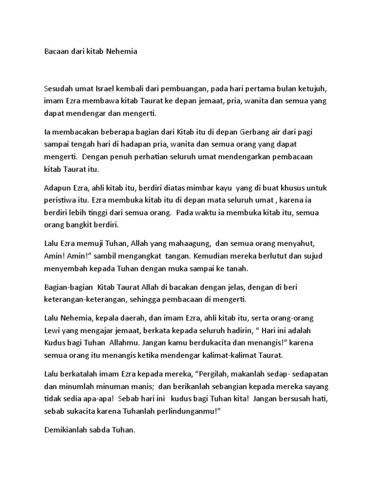 Bacaan Dari Kitab Nehemia | PDF