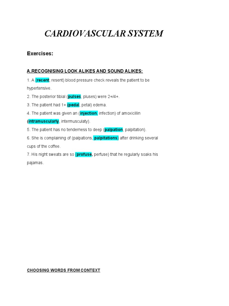 Answer Keys - Cardiovascular System | PDF | Heart | Heart Valve