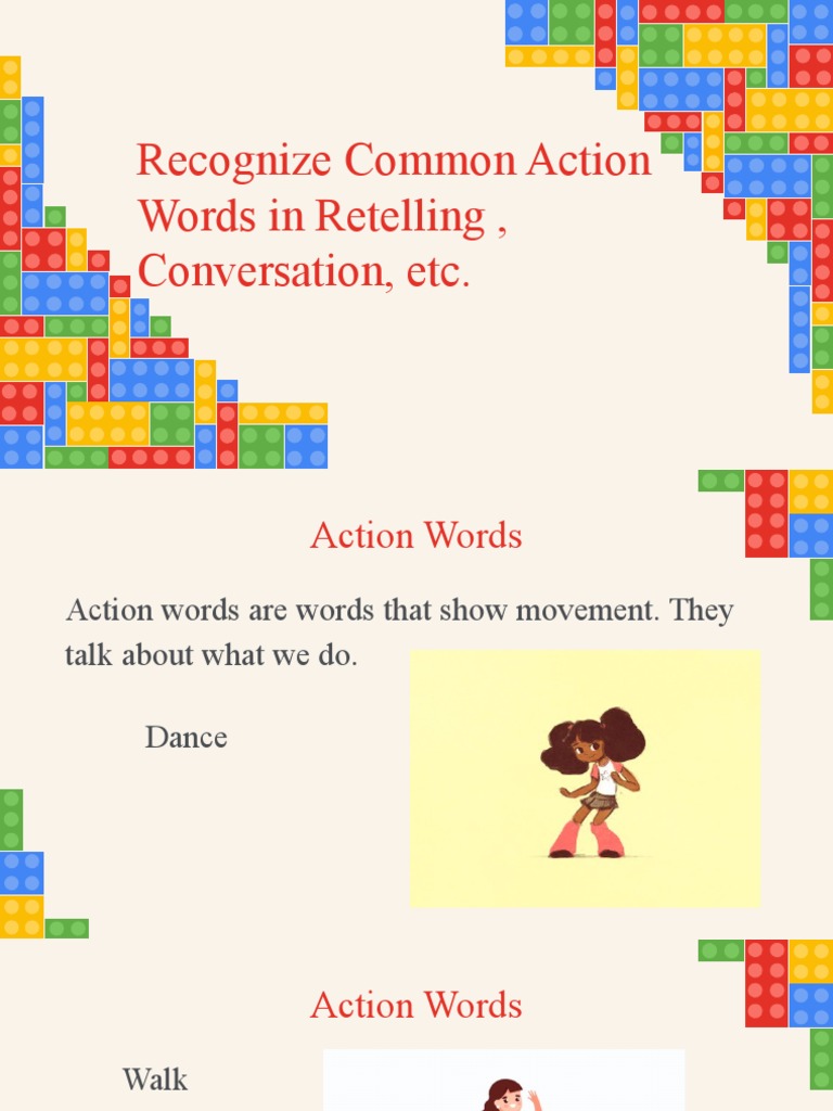 Recognize Common Action Words in Retelling, Conversation, Etc | PDF