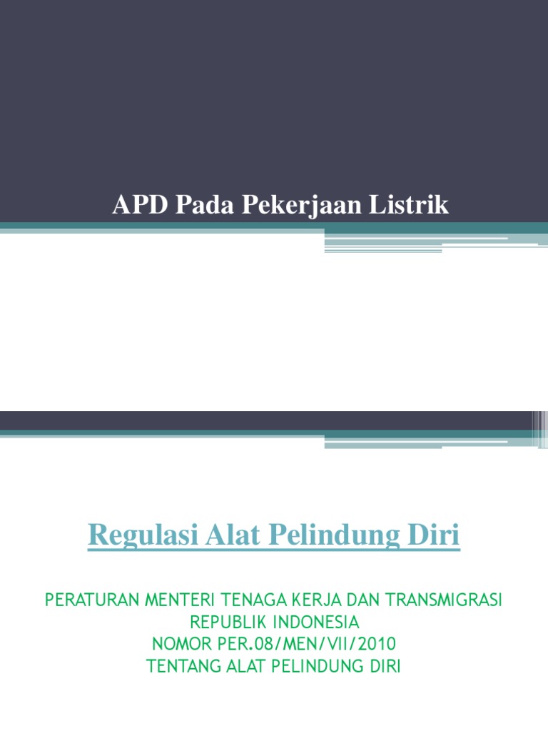 4 APD Pada Pekerjaan Listrik | PDF
