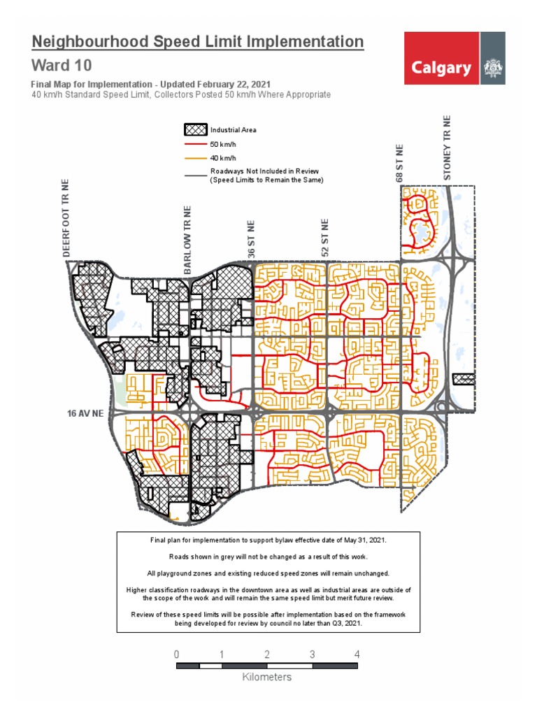 Neighbourhood Speed Limit Map Ward 10 | PDF