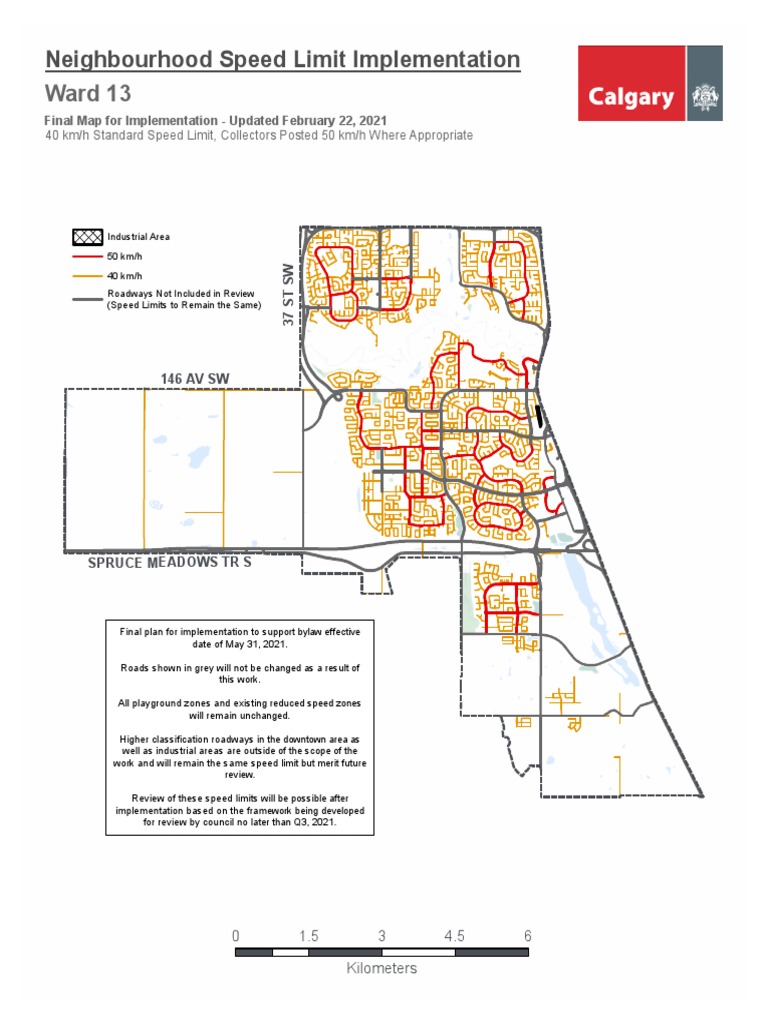 Ward 13 Speed Limit Implementation Map | PDF