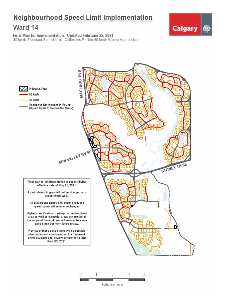 Ward 14 Speed Limit Implementation Map | PDF