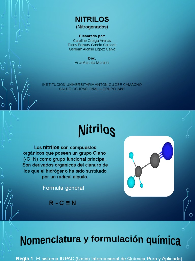 NITRILOS | PDF | Átomos | Compuestos orgánicos