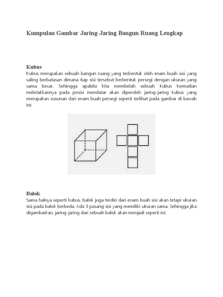 Gambar Jaring-Jaring Bangun Ruang | PDF | Metode & Bahan Ajar