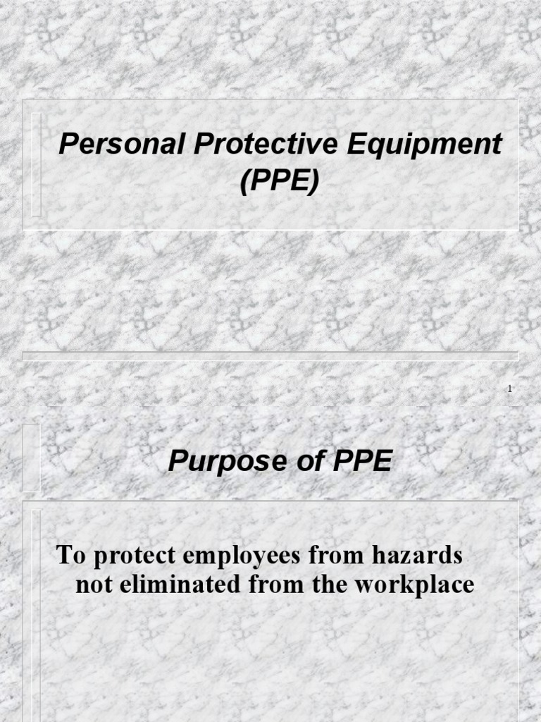Personal Protective Equipment (PPE) | PDF | Personal Protective ...