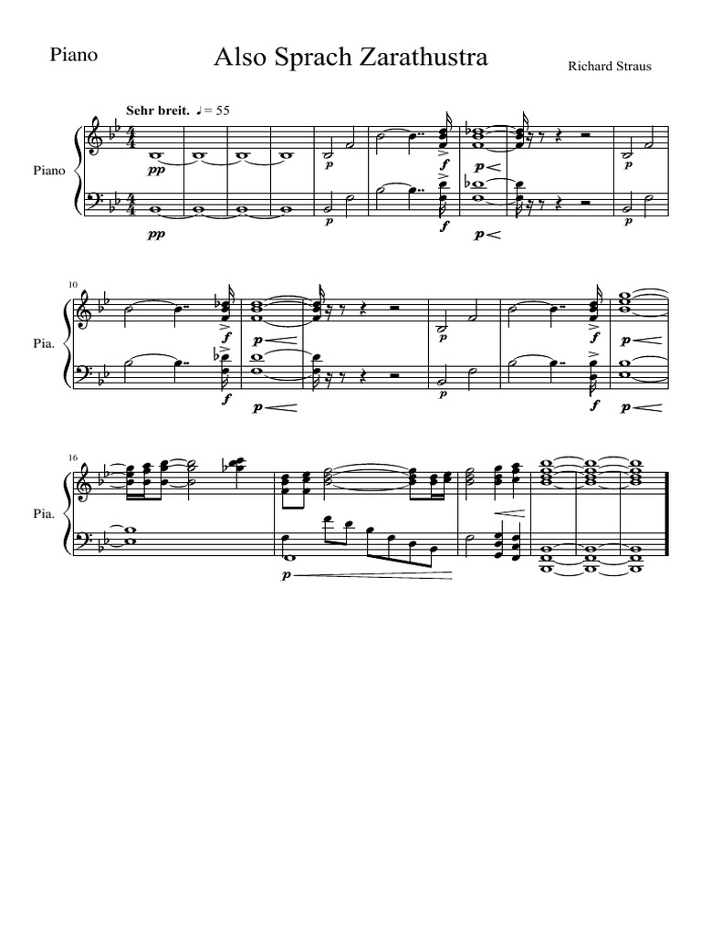 Also Sprach Zarathustra-Piano | PDF