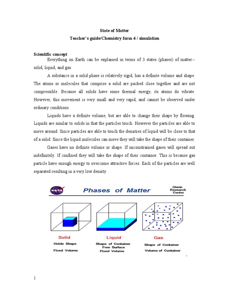Chemistry States of Matter Guide | PDF | Liquids | Gases