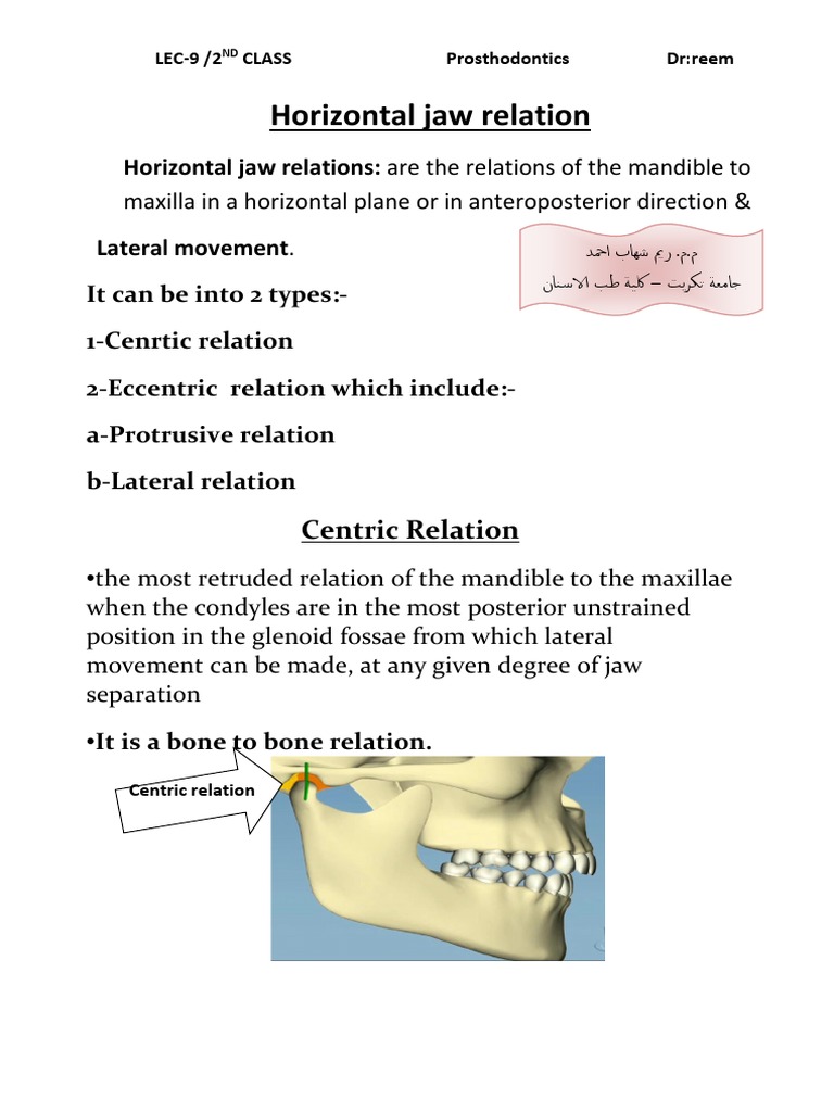 Horizontal Jaw Relation: Horizontal Jaw Relations: Are The Relations of ...