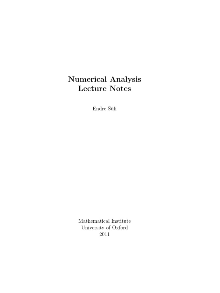 Numerical Analysis Lecture Notes Pdf Interpolation Analysis 5661