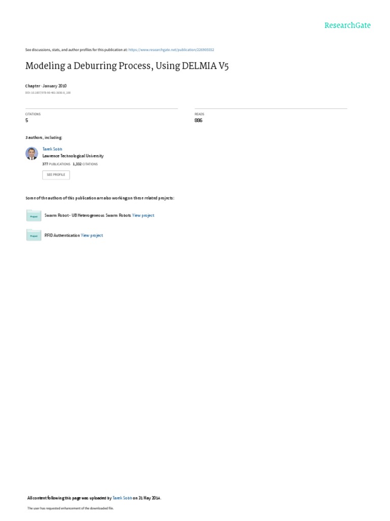 Modeling A Deburring Process, Using DELMIA V5: January 2010 | PDF | Simulation | Robot