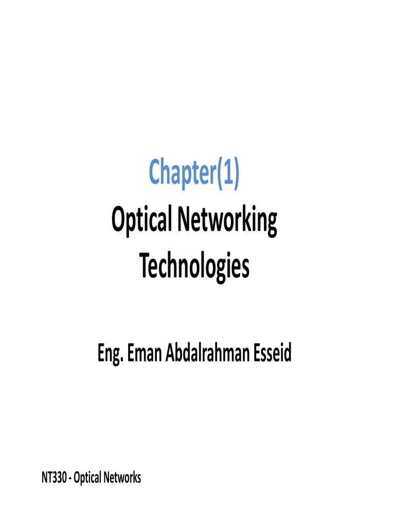 Chapter1-Optical Networks | PDF | Wavelength Division Multiplexing | Computer Network