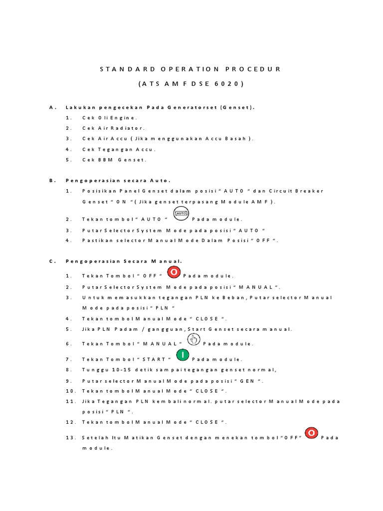 Sop Panel Ats Amf Dse 6020 | PDF