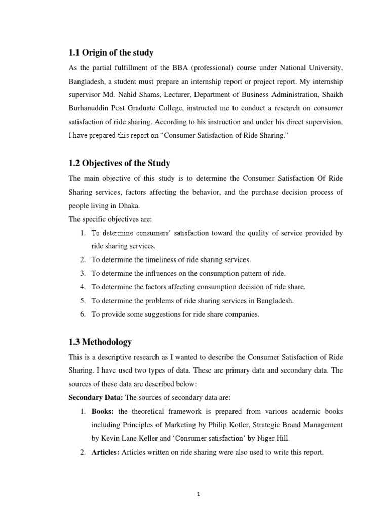 1.1 Origin of The Study: Secondary Data: The Sources of Secondary Data ...