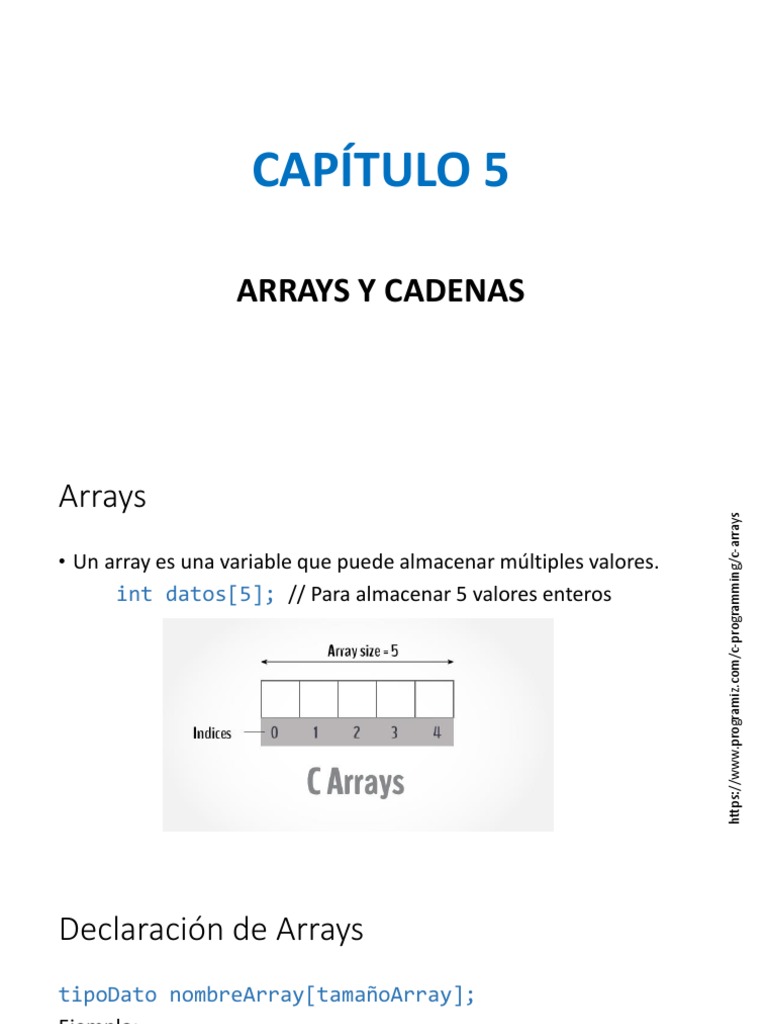 Arreglos Unidimensionales en C | PDF | Estructura de datos de matriz | Cadena (informática)