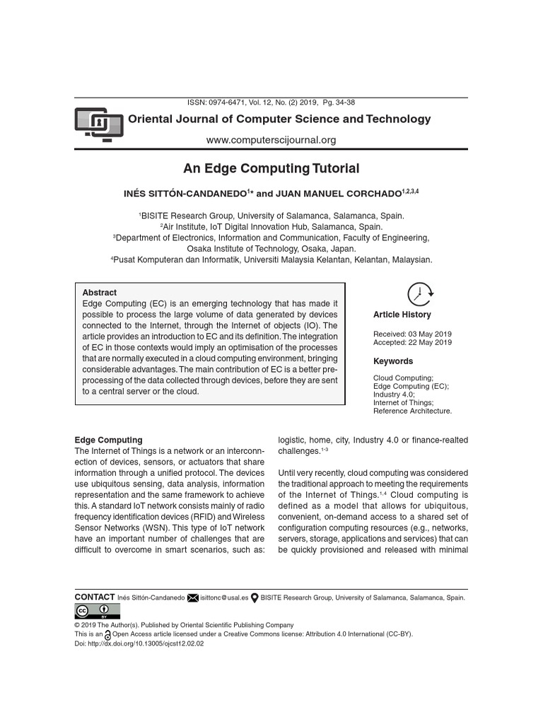 An Edge Computing Tutorial | PDF | Internet Of Things | Cloud Computing