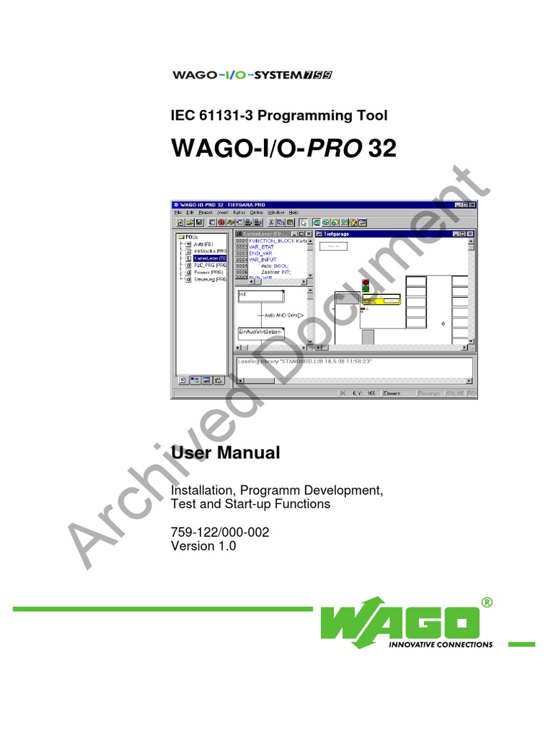 Wago IO Pro Manual | PDF | Parameter (Computer Programming) | Function ...