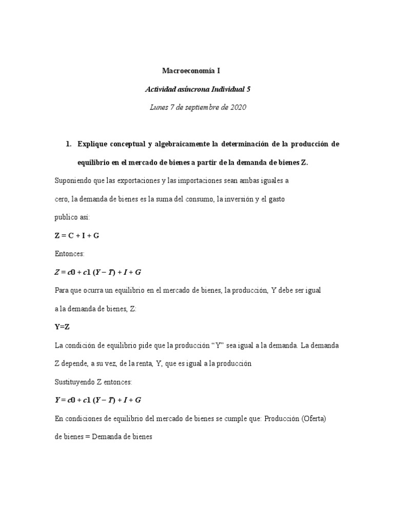 Producción de Equilibrio y Gasto Autónomo | PDF | Demanda | Macroeconómica