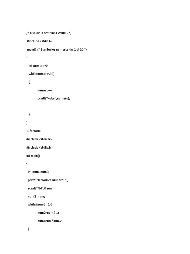 Uso de La Sentencia WHILE | PDF | Software Unix | Programación de computadoras