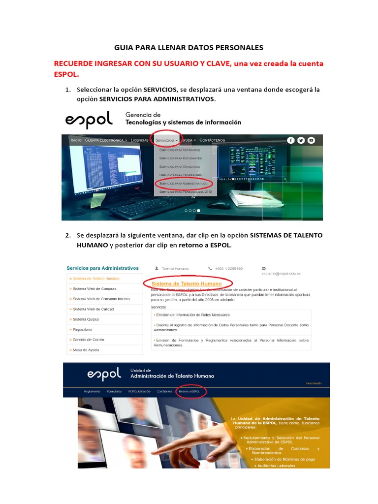 Guia para Llenar Datos Personales | PDF | Informática
