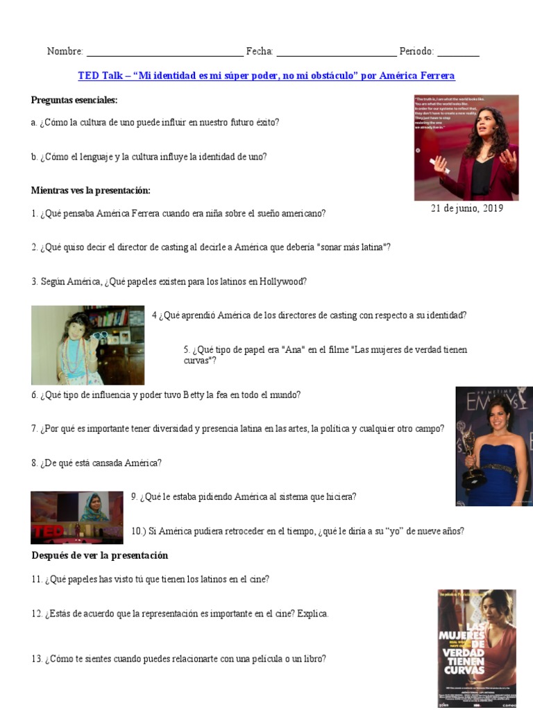 SPANISH America Ferrera Ted Talk | PDF | Cine