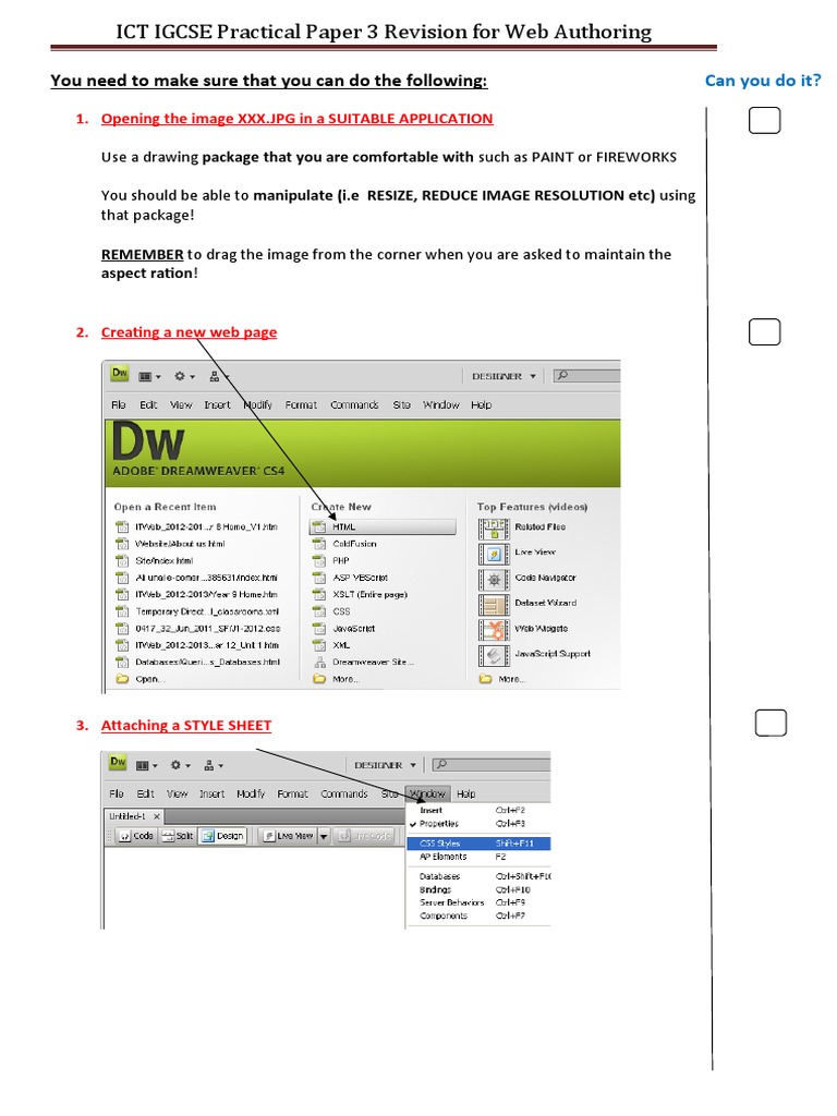 IGCSE ICT Paper 3 Web Authoring Guide | PDF | Hyperlink | Html Element