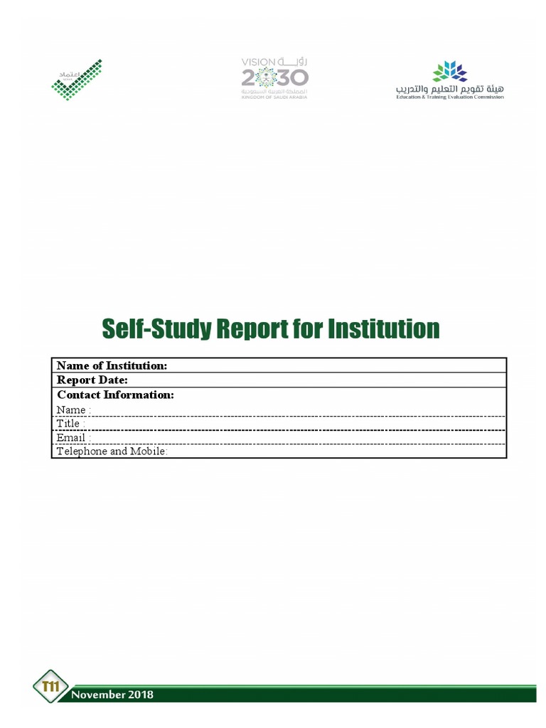 Institutional Self-Study Report Overview | PDF | Performance Indicator ...
