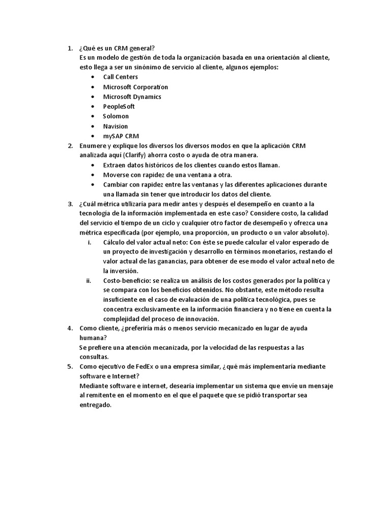 Respuestas Lectura | PDF