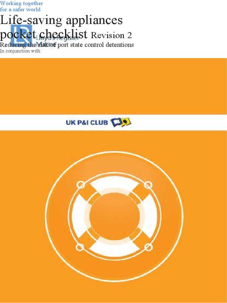 Chek List Life Saving Guide | PDF | Ships | Watercraft