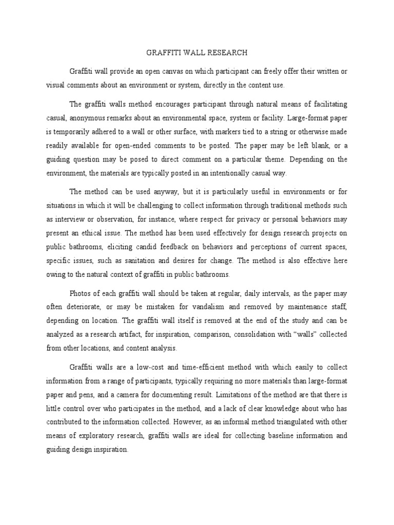 Graffiti Wall Research Methodology | PDF