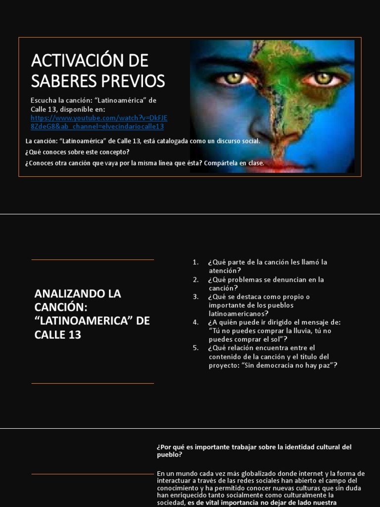 Análisis Canción Latinoamerica de Calle 13 | PDF | America latina | Science