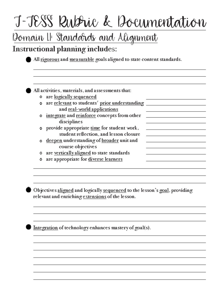 T-TESS Rubric Overview and Guidelines | PDF | Educational Assessment ...