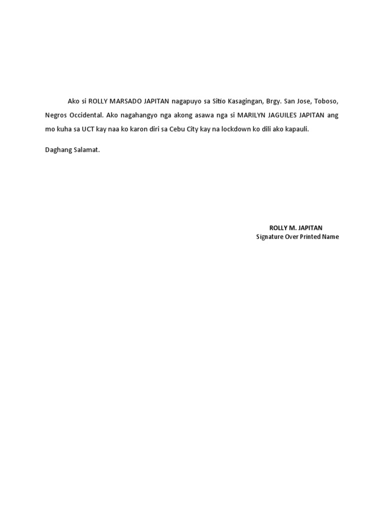 Rolly M. Japitan: Signature Over Printed Name | PDF