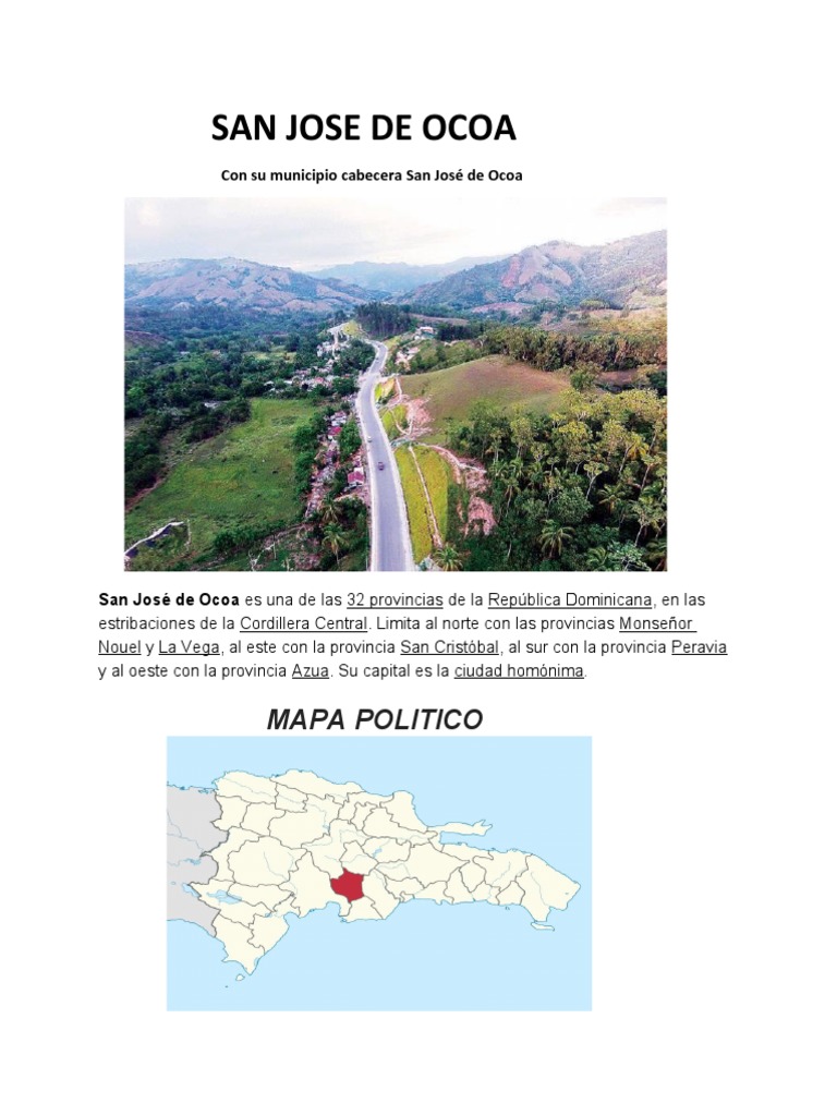 San Jose de Ocoa: Mapa Politico | PDF
