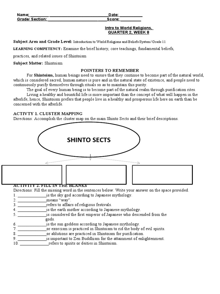 Overview of Shintoism and Its Sects | PDF | Self-Improvement | Science ...
