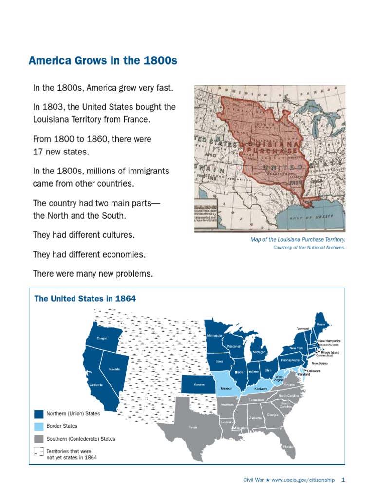 America Grows in The 1800s | PDF | Southern United States | American ...