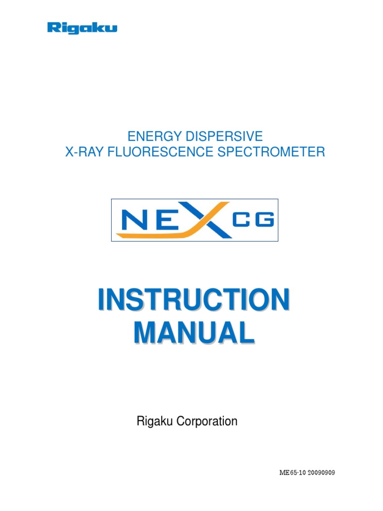 NEX CG Instruction Manual | PDF | X Ray | Vacuum