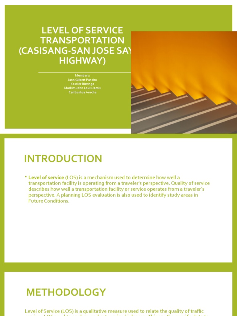 Level of Service Transportation (Casisang-San Jose Sayre Highway) | PDF ...
