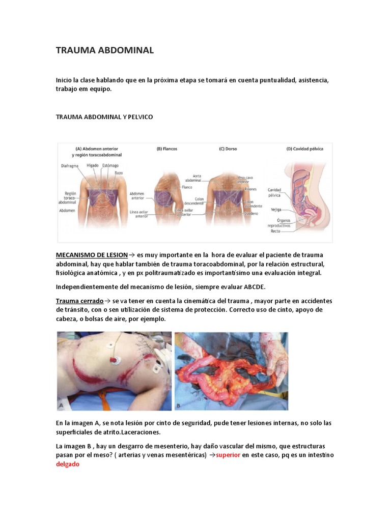 TRAUMA ABDOMINAL y PELVICO | PDF | Lesión | Abdomen