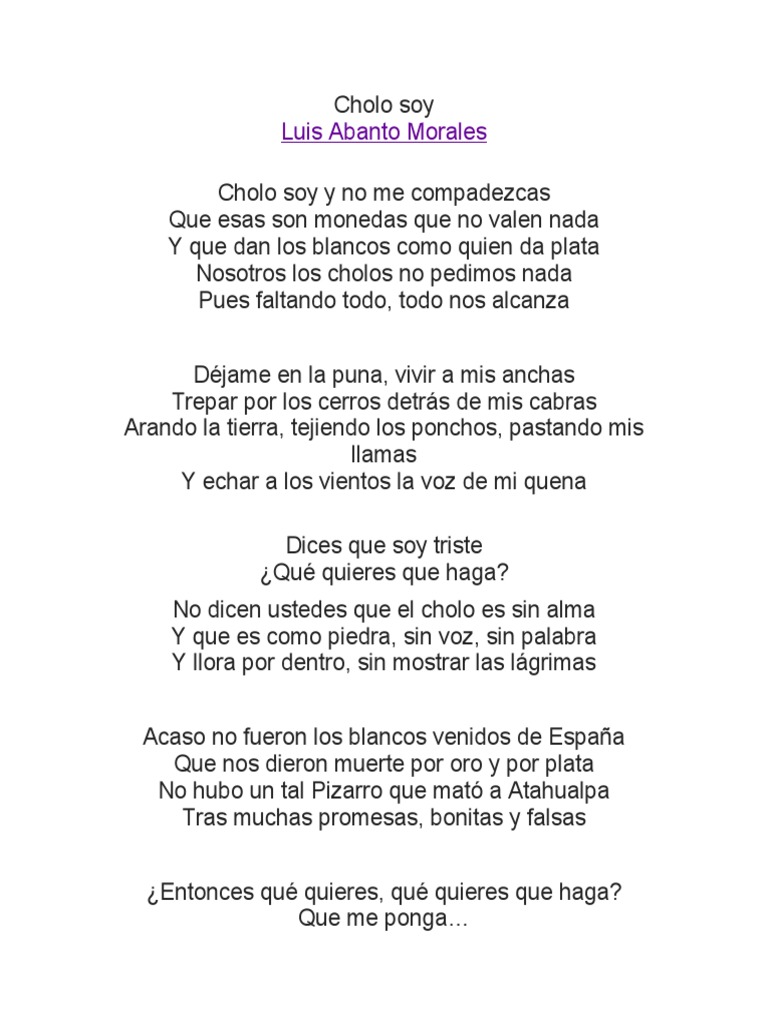 Cholo Soy Poema | PDF