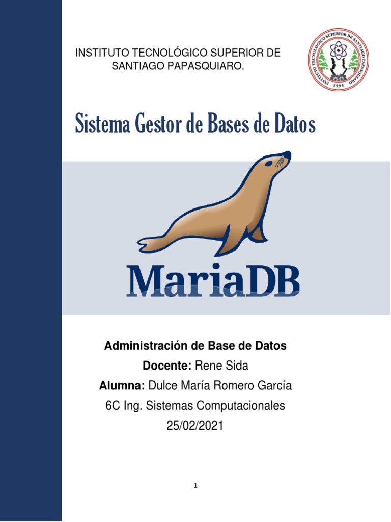 Sistema de Gestor de BD - MariaDB | PDF | Mi sql | Bases de datos