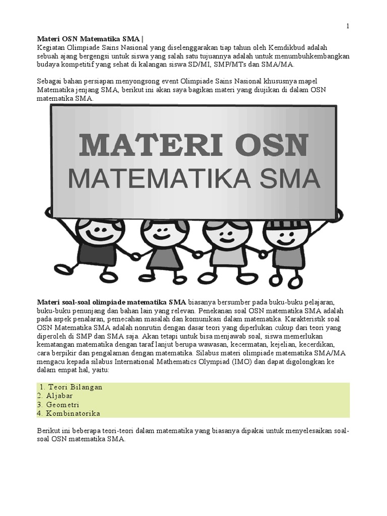 Materi OSN Matematika SMA | PDF