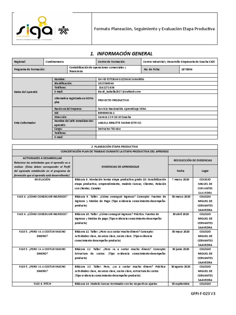 Formato F23 | Descargar gratis PDF | Planificación | Business