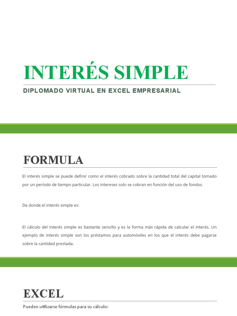 Cálculo de Interés Simple en Excel | PDF | Microsoft Excel | División ...