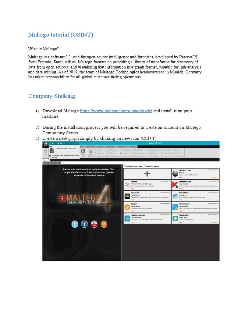 Maltego Tutorial (OSINT) | PDF | Computer Data | Information Retrieval