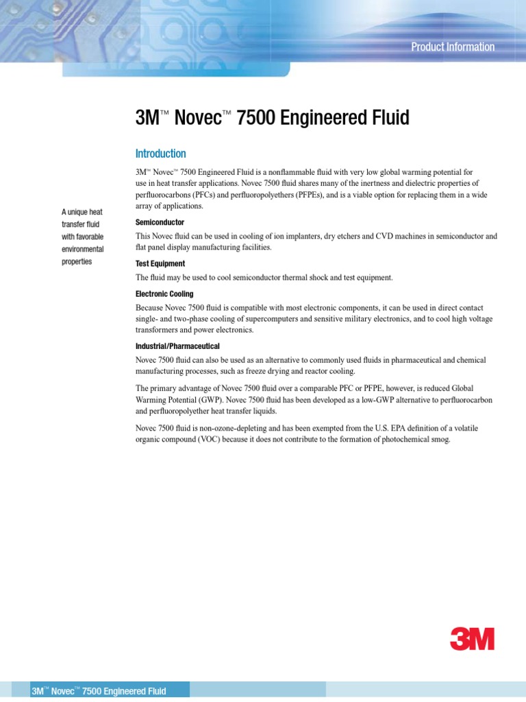 Data Sheet HFE-7500 | Download Free PDF | Viscosity | Toxicity