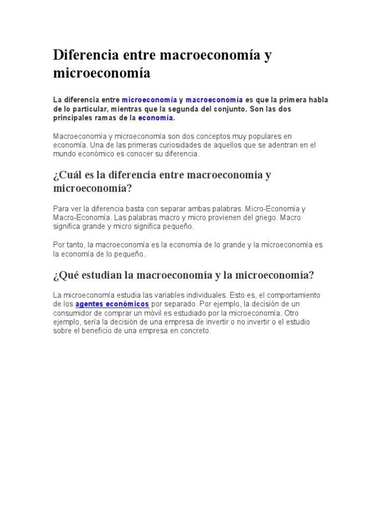 Diferencia Entre Macroeconomía Y Microeconomía Pdf