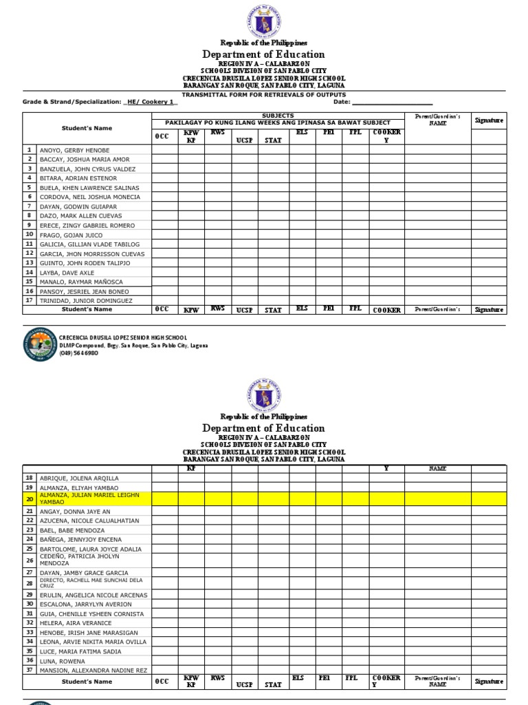 Transmittal Form He 1 | PDF